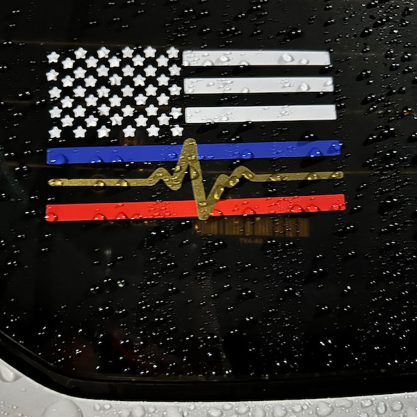 911 Dispatcher Decal, Thin Gold Line Decal, 911 Dispatch Decal, 911 ...