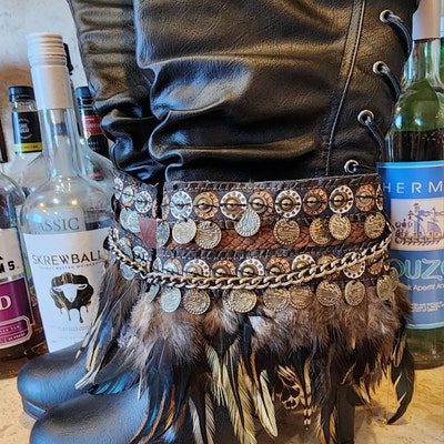 Bohemian Boot Cuffs, Feather Boot Covers, Boot Wraps, Boot Sleeves ...