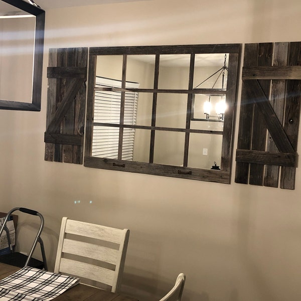 Mirror Wall Decor, Rustic Mirror, Rustic Home Decor, Rustic Wall Decor ...