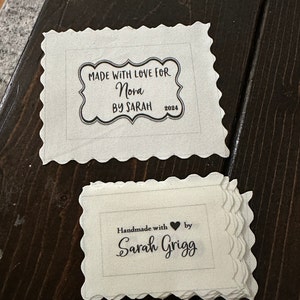 Set of 12 Sewing Labels, Iron on or Sew on Quilt Tags, Personalized ...