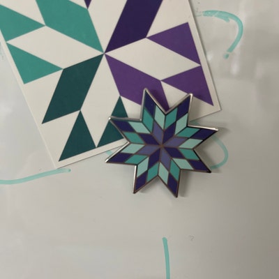 Pinwheel Star Quilt Block Pin Hard Enamel Lapel Pin - Etsy