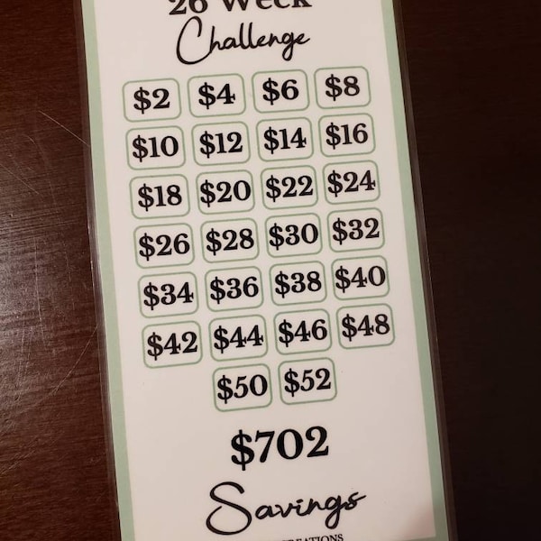 26 Week Challenge, 700, Savings Challenge Envelopes, Savings Challenge ...