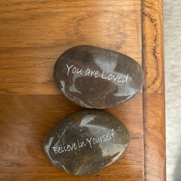 Engraved River Rocks - Inspirational Sayings - Etsy