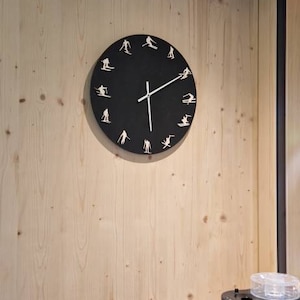 Personalized Ski Clock Ski Decor Skier Wall Art Decor Gift for Extreme ...