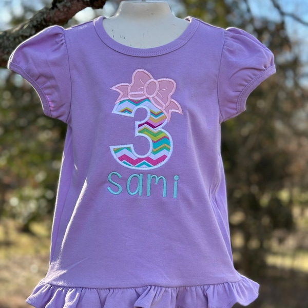 Bow Numbers Birthday Set Applique Digital Machine Embroidery Design 3 ...