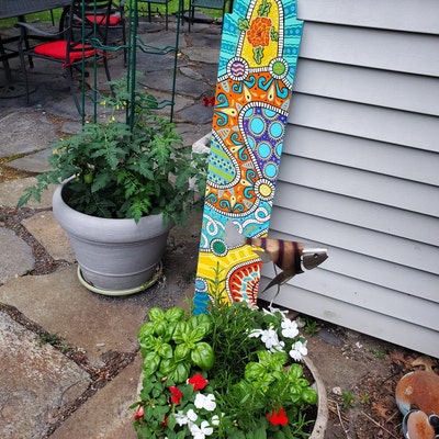 YARD ART Porch Sign Funky Painted Handmade Exterior Art - Etsy