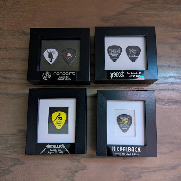 Small Guitar Pick Picture Display Frames for 1-3 Picks With Optional ...