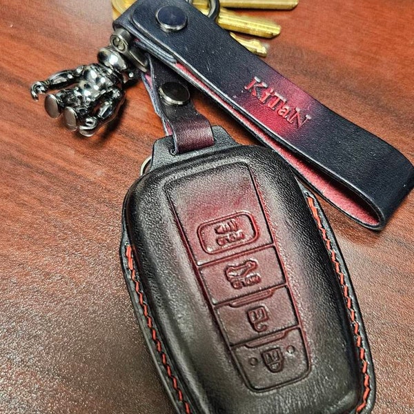 Leather Car Key Cover, Key Fob Holder Camry Avalon Corolla RAV4, Prius ...