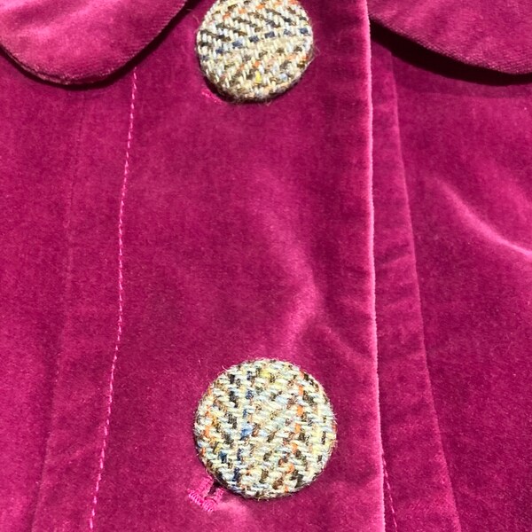 Raspberry Red Velvet Buttons, Hand Covered Buttons, 14mm, 19mm, 23mm ...