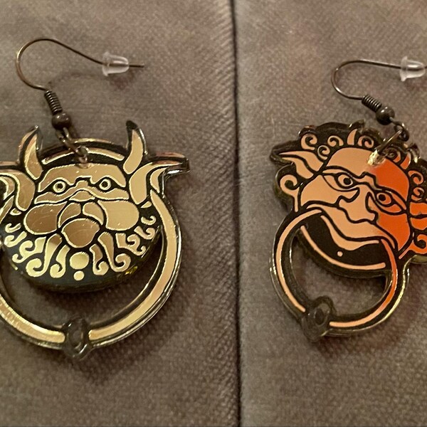 Labyrinth Door Knocker Earrings - Etsy