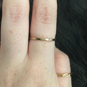 Stackable name ring initial ring silver id ring gold stacking | Etsy