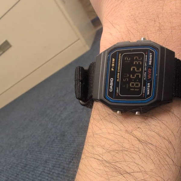 Custom Casio METAL Redline Meter Mod Black Casio WS-1600 Digital ...