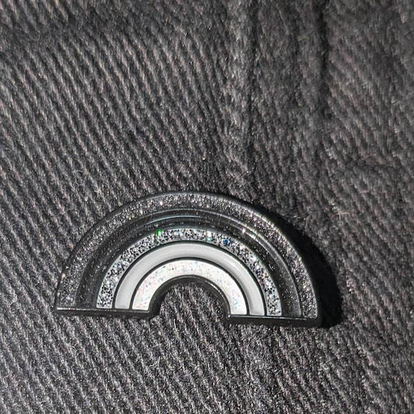 Black Rainbow Pin // Black Rainbow Lapel Pin Badge Brooch, Black ...