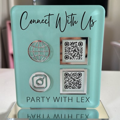 Social Media Sign, QR Code Sign, 3 Icons & QR Codes, SIZE 6x6 Inches - Etsy