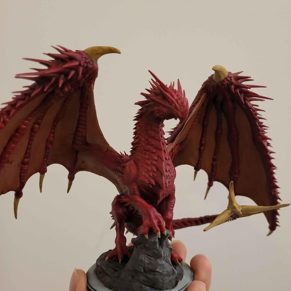 Ancient Red Dragon V2 Dnd Miniatures Compatible With 28mm 32mm Tabletop ...
