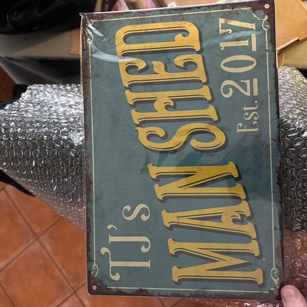 Man Shed Sign, Man Cave Sign, Custom Sign, Metal Sign, Rustic Wall ...