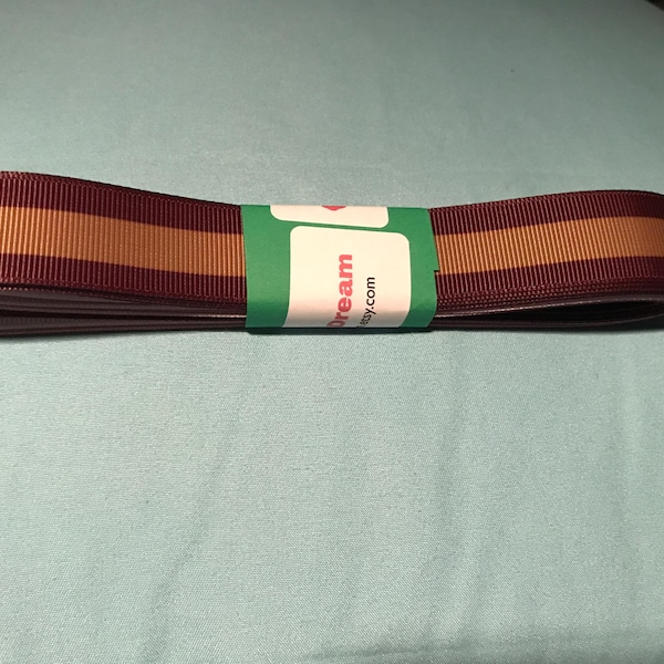 Gold and Maroon Print Ribbon, 7/8” Grosgrain Ribbon, School Colors ...
