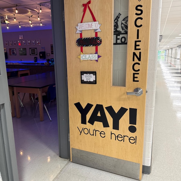 YAY! You're Here! Designed for Elementary Classroom Door Vinyl Wall ...