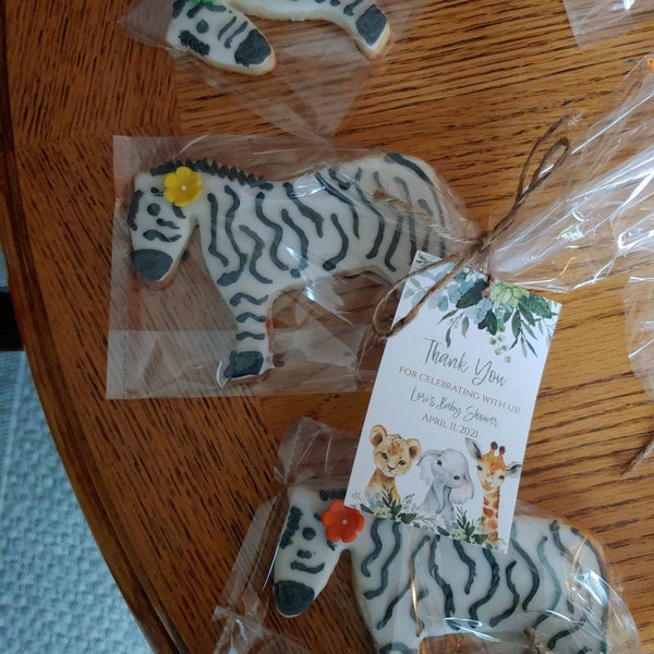 Editable Jungle Thank You Party Tags, Birthday Favor Gift Tags, Wild ...