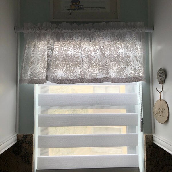 Coastal Cottage Valance With Beach Scene Print Fabric - Etsy