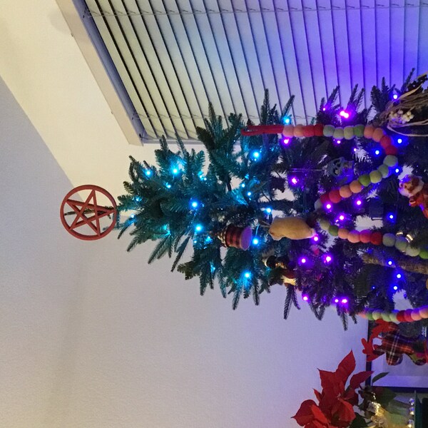 Pentagram Tree Topper Pentacle Reversible • Gothic Holiday Home Decor ...