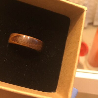 Welsh Slate Ring With Your Choice of Wood - Etsy UK