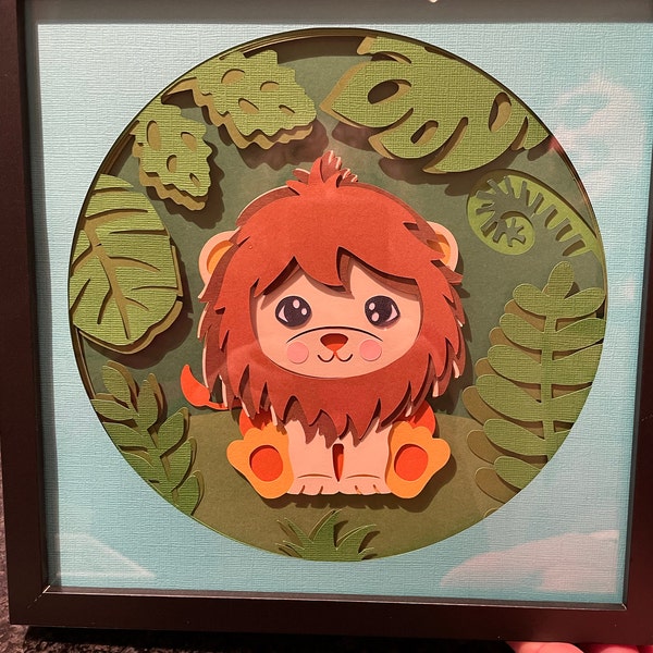 Lion Shadow Box Svg, Shadow Box Svg, 3d Svg, Layered Svg, Lion Svg ...