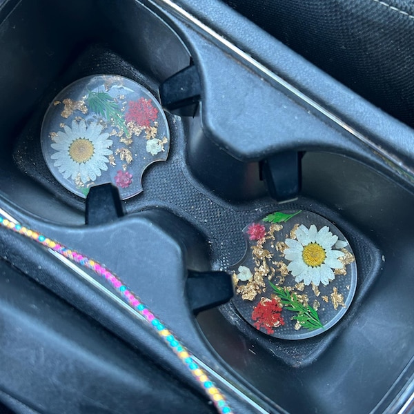 Set of 2 Car Coasters, Coaster Car Accessory, Car Gift, Coasters for ...