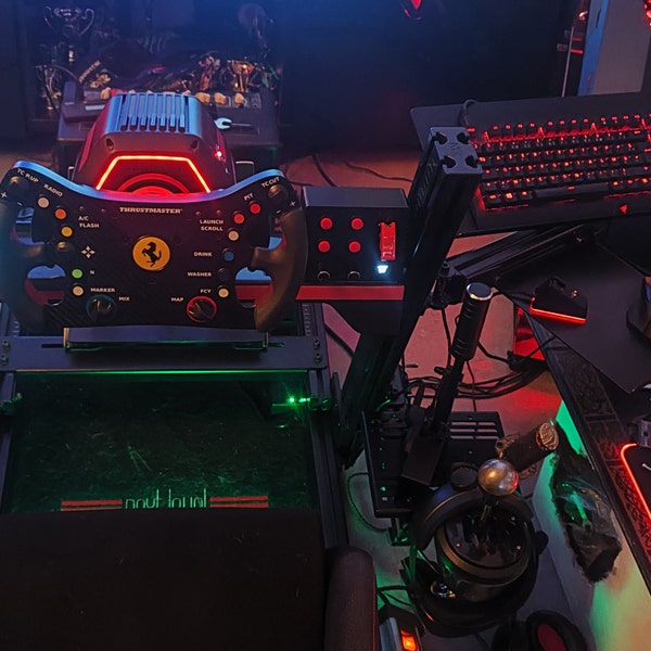 LED Button Box Sim Racing Desk Clamp Encoder Start/stop Momentaty ...