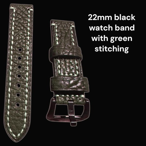 Horween Leather Watch Strap for Men 20 22 24 26mm| Handmade Vintage ...