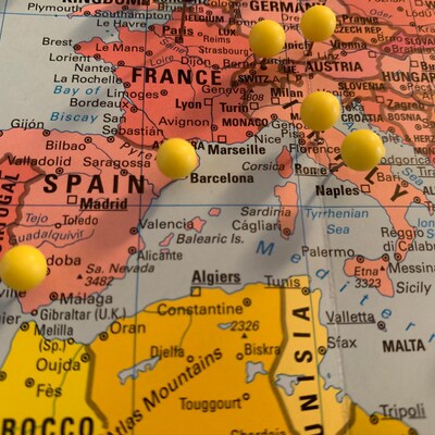 Map Push Pins: Sunrise Yellow Matte Finish - Etsy