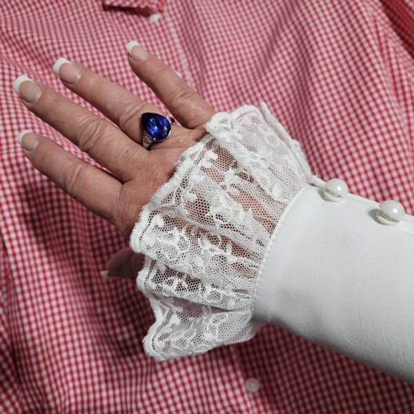 Ivory Ruffle Sleeve Extender, Wrist Cuff Set of 2, Ruffle Cuffs, One ...