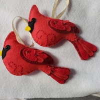 Cardinal Sewing Pattern PDF - Backyard Bird Stuffed Ornament - Felt ...