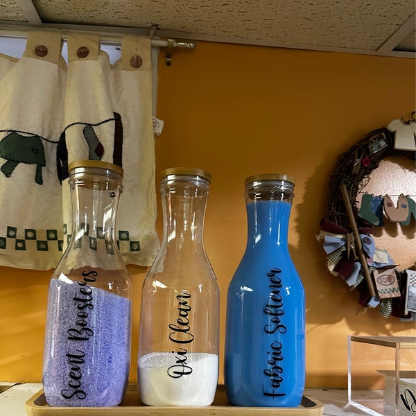 Laundry Room Labels - Utility Decals - Washing Powder, Fabric Softener ...