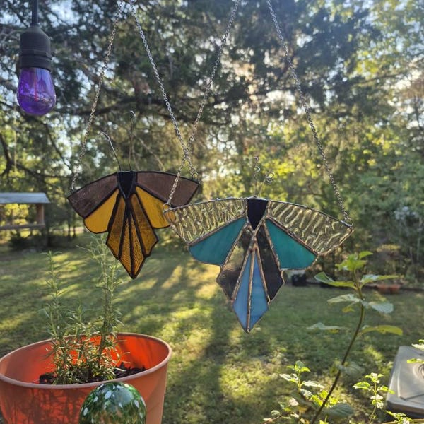 Moth Stained Glass Pattern: Insect Suncatcher DIY Template (PDF ...