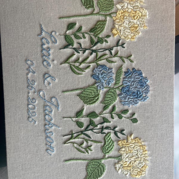 A5 Embroidered Flower Garden Guestbook/memory Book - Hardcover ...