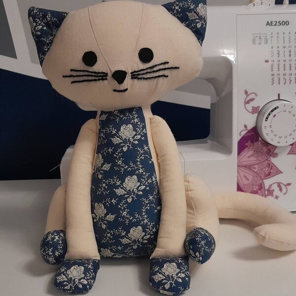 Cat Softie PDF Sewing Pattern, Scrappy Paws Stuffed Animal Pattern ...