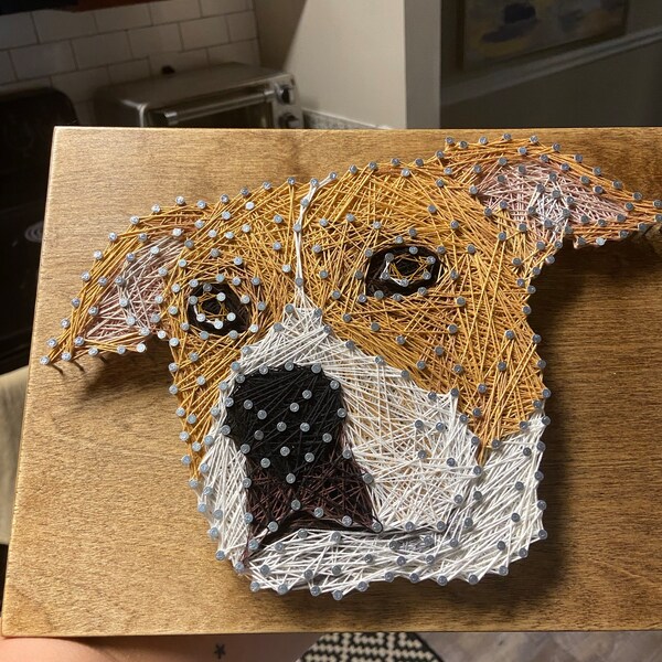 Custom Dog String Art Pet Portrait Wall Hanging Handmade Nail Art - Etsy