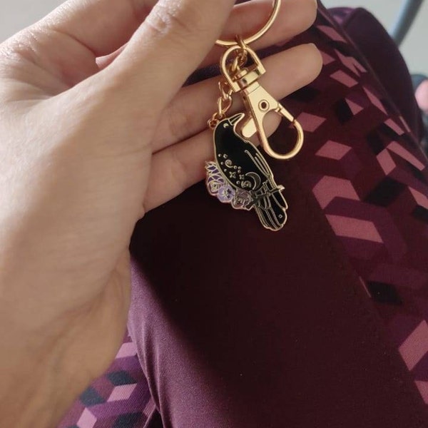 Crow Keychain Bird Keychain Cute Keychain Bird Lover Witch Keychain ...