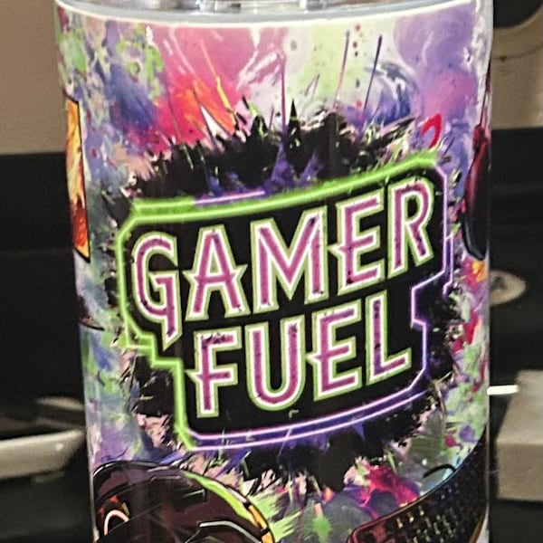 Gaming 40oz Tumbler Wrap, Gamer Fuel 40 Oz Quencher Tumbler Sublimation ...