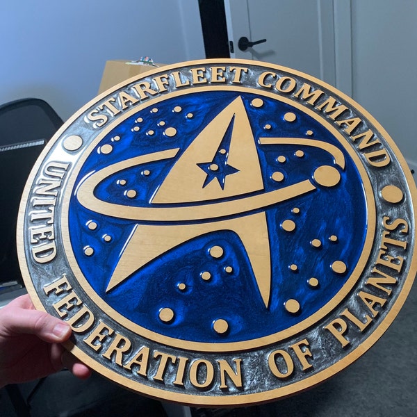 Star Trek Starfleet Command Badge Sign | United Federation of Planets ...