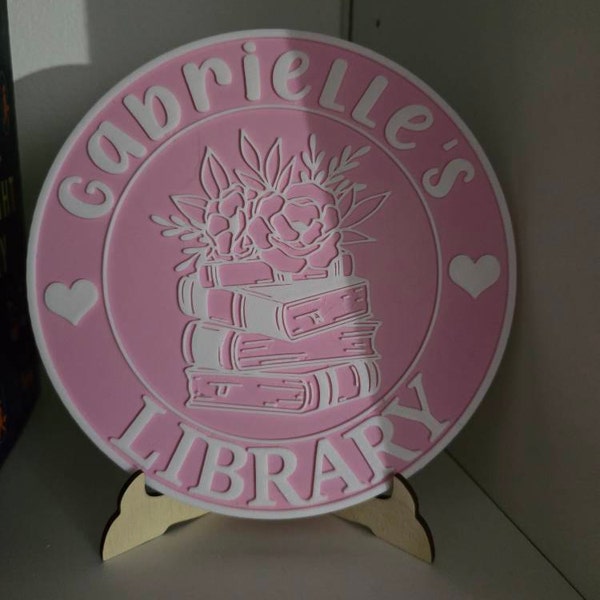 Library Street Sign Bookshelf Sign Personalized Laser Engraved Bookish ...
