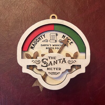 SANTA METER Ornament Customizable SVG Laser Cut Files for Glowforge ...