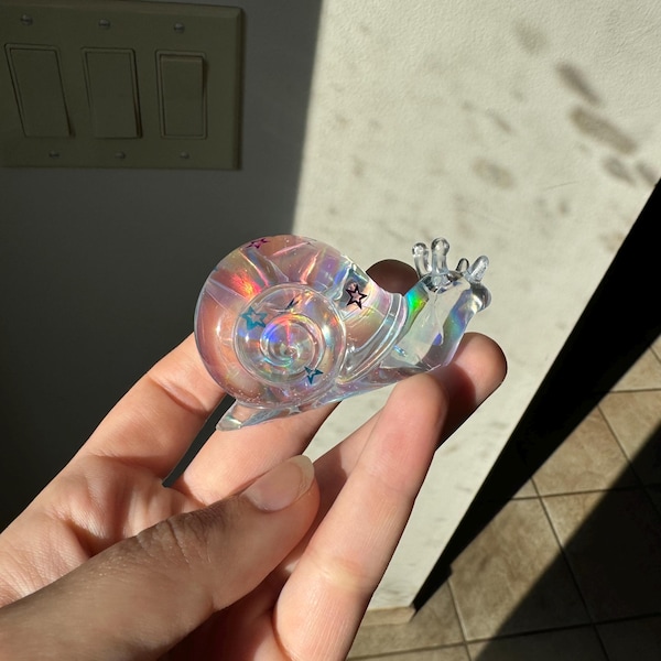 Iridescent Snails, Emotional Support Snail, Animal Resin Figurine Décor, Forestcore Teen Gift ...