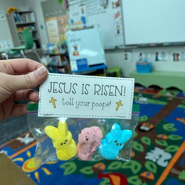 He is Risen Tell Your Peeps - Easter Treat Bag Toppers - Jesus is Risen ...