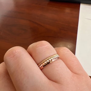 Silver Gold and Rose Gold Stackable Rings // Set of 3 Simple Sterling ...