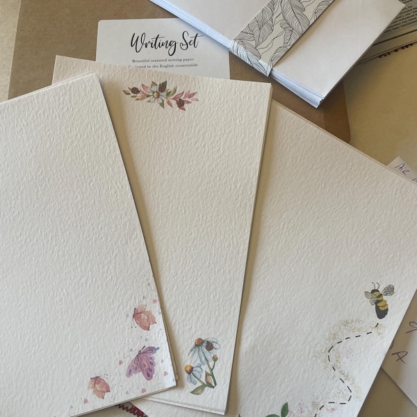 45 Piece Writing Set, Bees, Butterflies and Ladybirds, Letter Writing ...