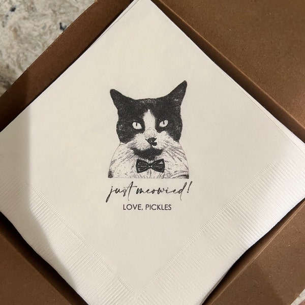 Personalized Pet Napkins – Custom Wedding Cocktail Napkins – Dog & Cat ...