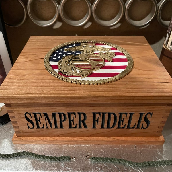 Marine Corps Keepsake Box Made of Solid Wood - Personalized USMC Letter ...