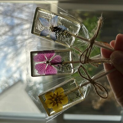 10 Wildflower Rectangle Lollipops - Etsy